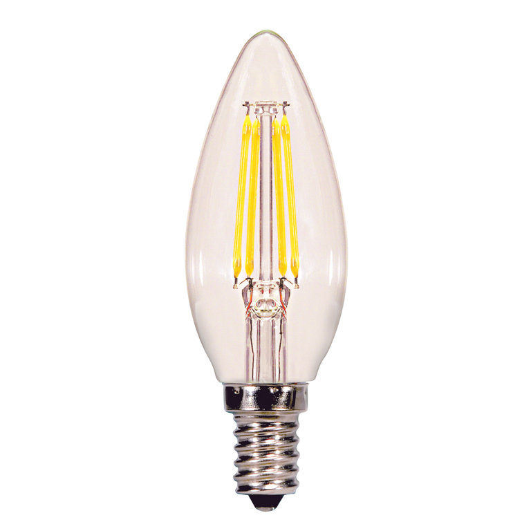 Birch Lane™ Wilfred 4 Watt (40 Watt Equivalent), C11 LED, Dimmable Light Bulb, E12/Candelabra ...